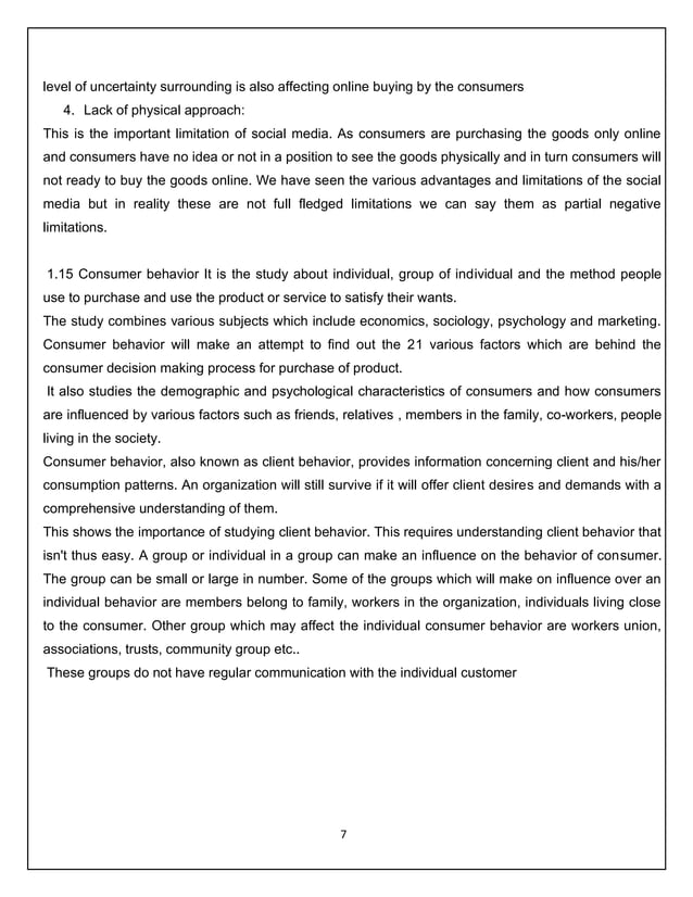 Research Thesis sample for BBA Student.pdf | Social Networking | Internet