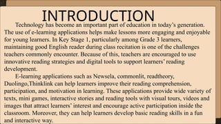 Utilization of E-Learning Applications to Enhance English Reading ...