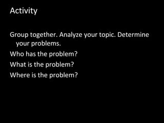 Research title & knowing the problem | PPT