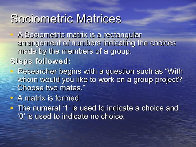 Research tool. sociometric technique | PPT