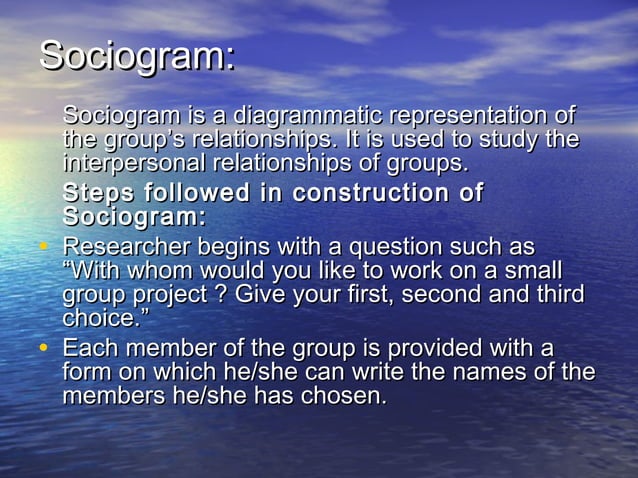 Research tool. sociometric technique | PPT