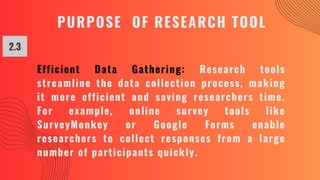 Research Tool and its Characterstics | PDF