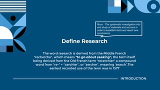 Research tools and techniques | PPTX