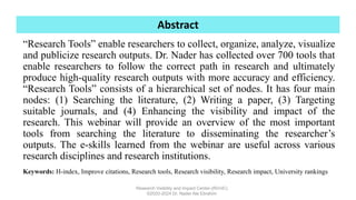 Research Tools for Collecting, Writing, Publishing, and Disseminating ...