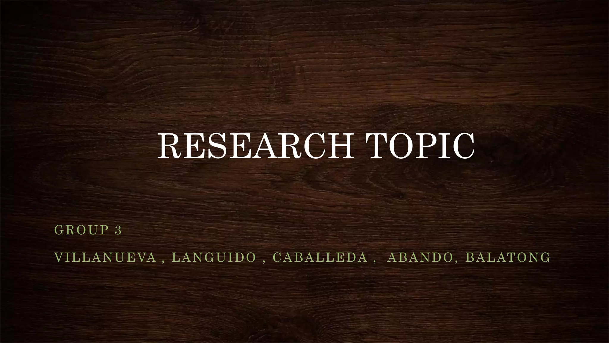 Research topic | PPTX