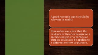 Research topic | PPTX