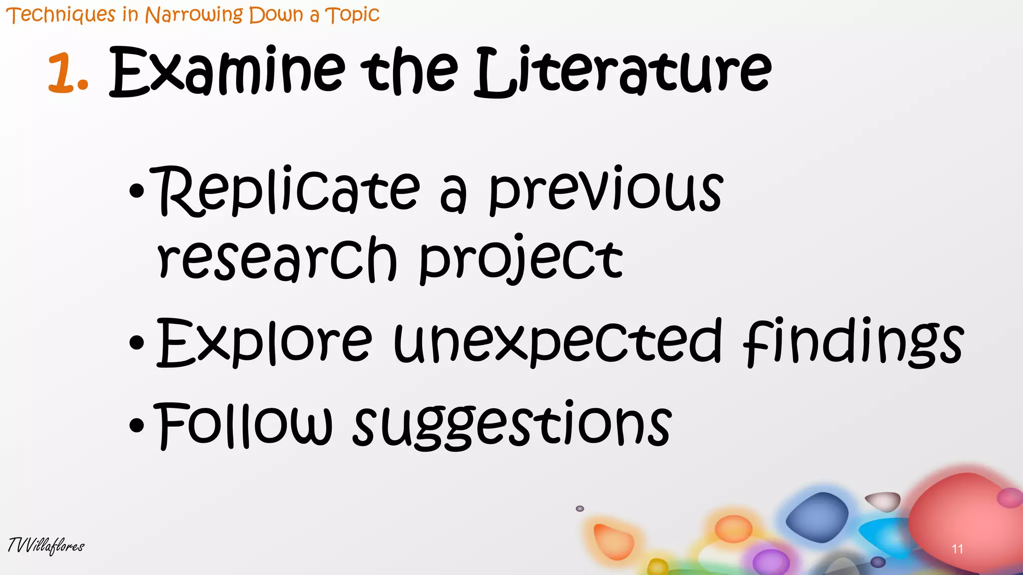 How to choose a research topic | PPT