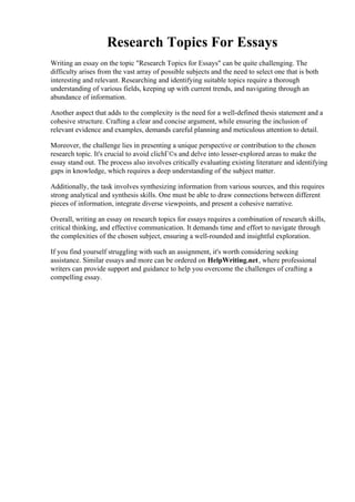 Research Topics For Essays.pdf