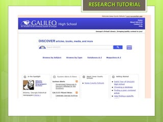 Research tutorial | PPT | Desktop Publishing | Computer Software and ...