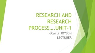 Research unit 1 | PPT