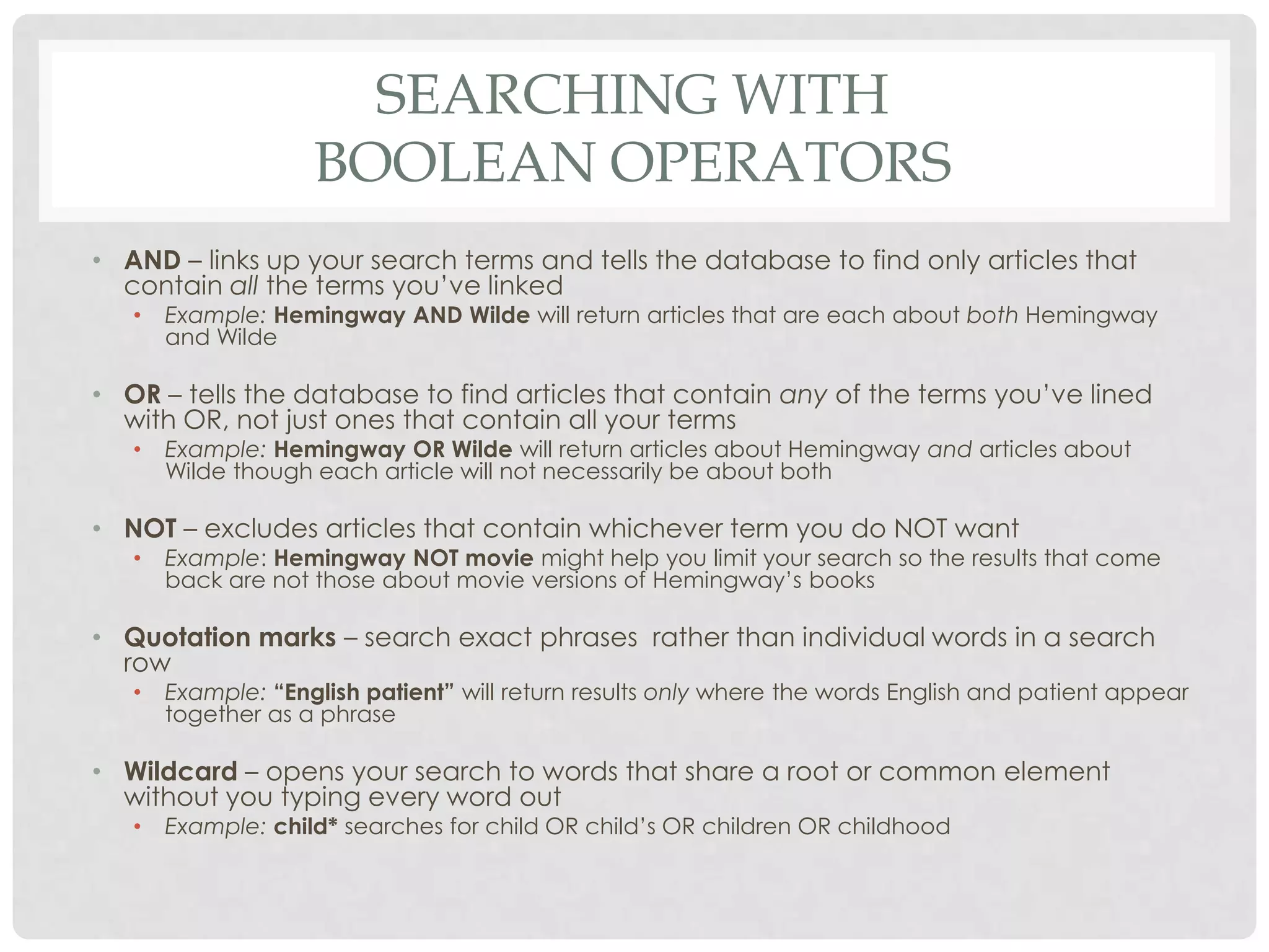 Research using databases | PPTX