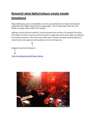 Research what lights moods | DOCX