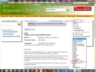 Research with Academic OneFile | PPTX | Technology & Computing