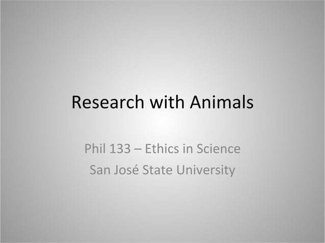 "Research with Animals" lecture | PPT