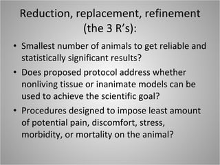 "Research with Animals" lecture | PPT