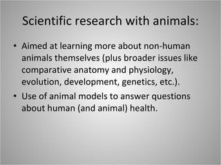"Research with Animals" lecture | PPT