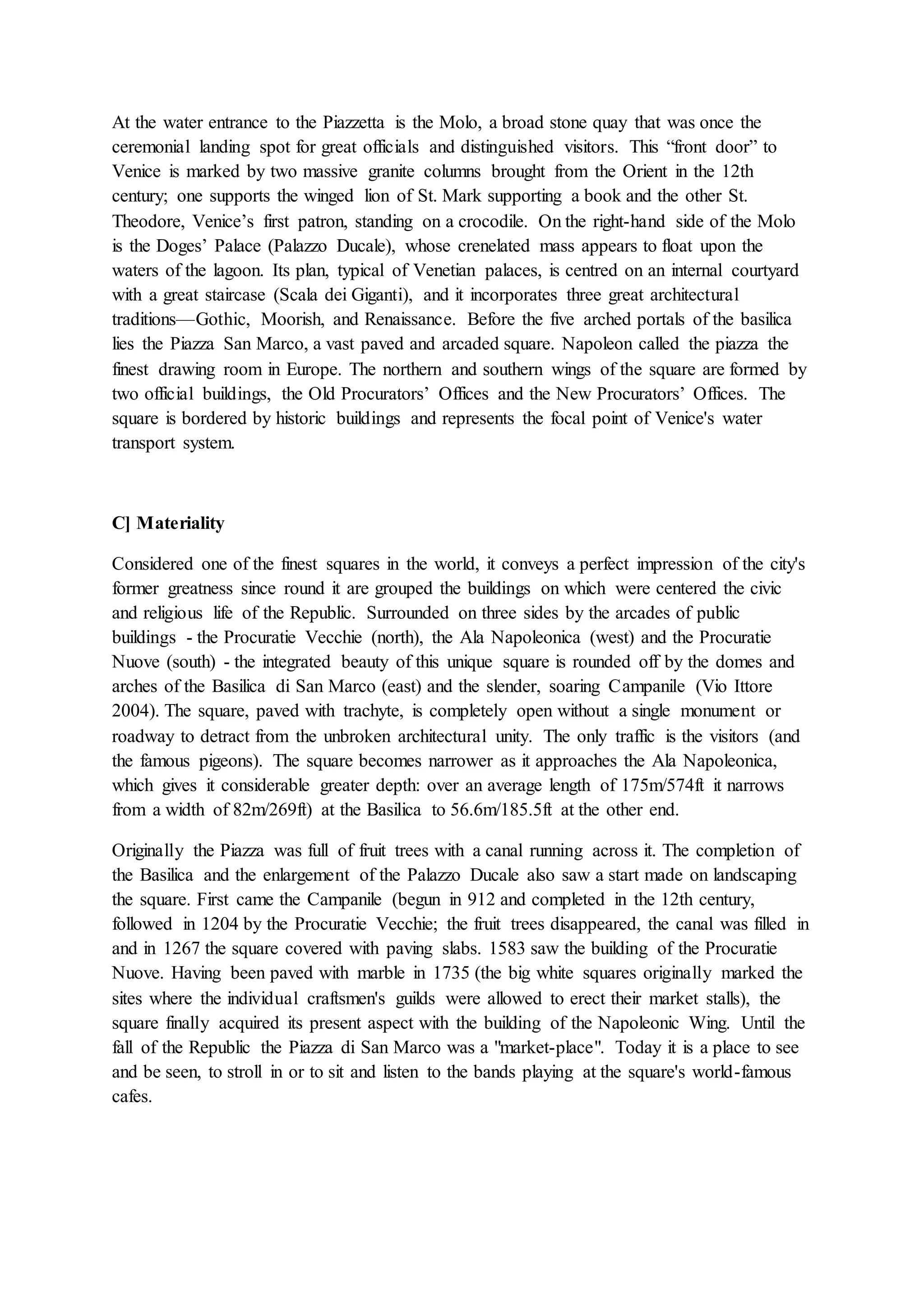 STUDY OF THE PIAZZA SAN MARCO | DOCX