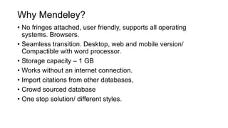 Research writing & Reference Management using Mendely | PPT