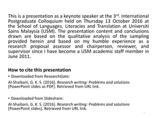 Research writing problems and solutions | PPT