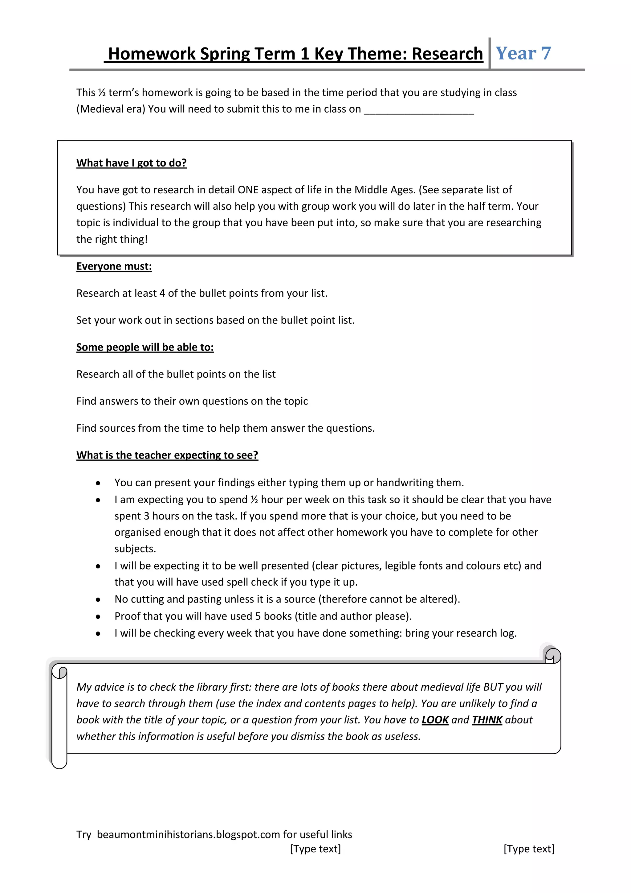 Research year 7 | DOCX