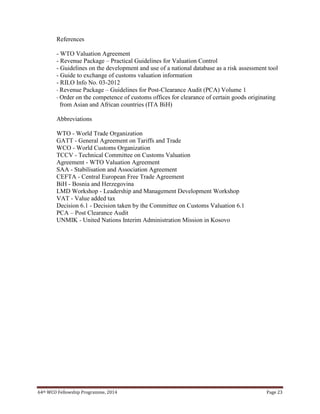 Researh Paper “Customs valuation – challenges in Bosnia and Herzegovina ...