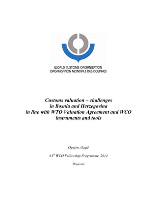 Researh Paper “Customs valuation – challenges in Bosnia and Herzegovina ...