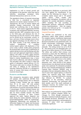 Resection of uterine septum and reproductive outcomes | PDF