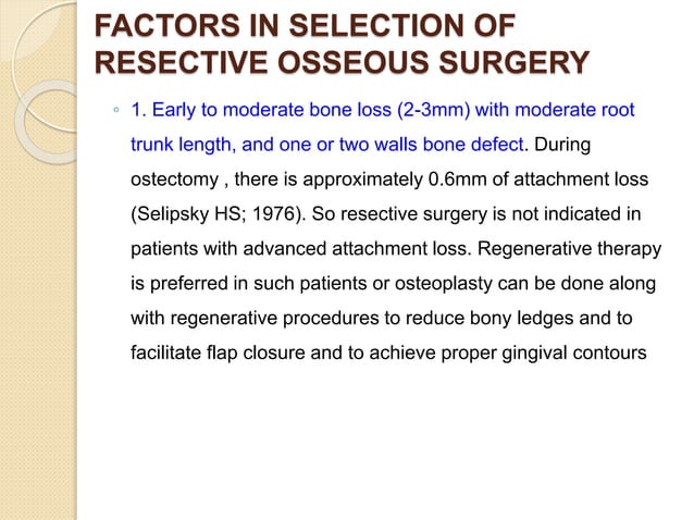 Resective osseous surgery | PPTX | Bone and Joint Conditions | Diseases ...