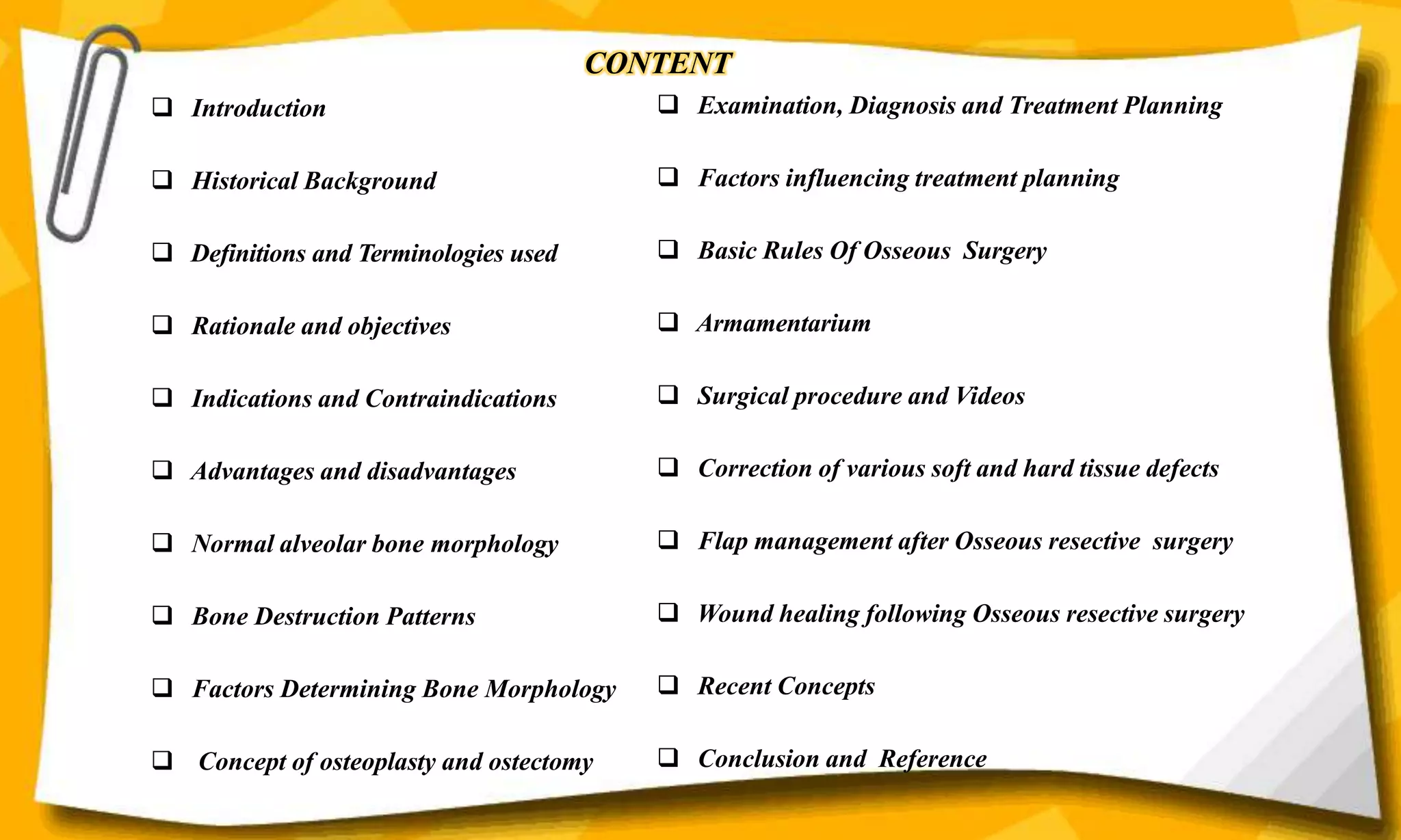 Resective osseous surgery | PPTX