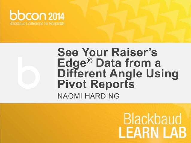 See Your Raiser’s Edge Data from a Different Angle Using Pivot Reports ...