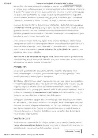 Reseña del libro Don Quijote de la Mancha - Notas Vandálicas | PDF
