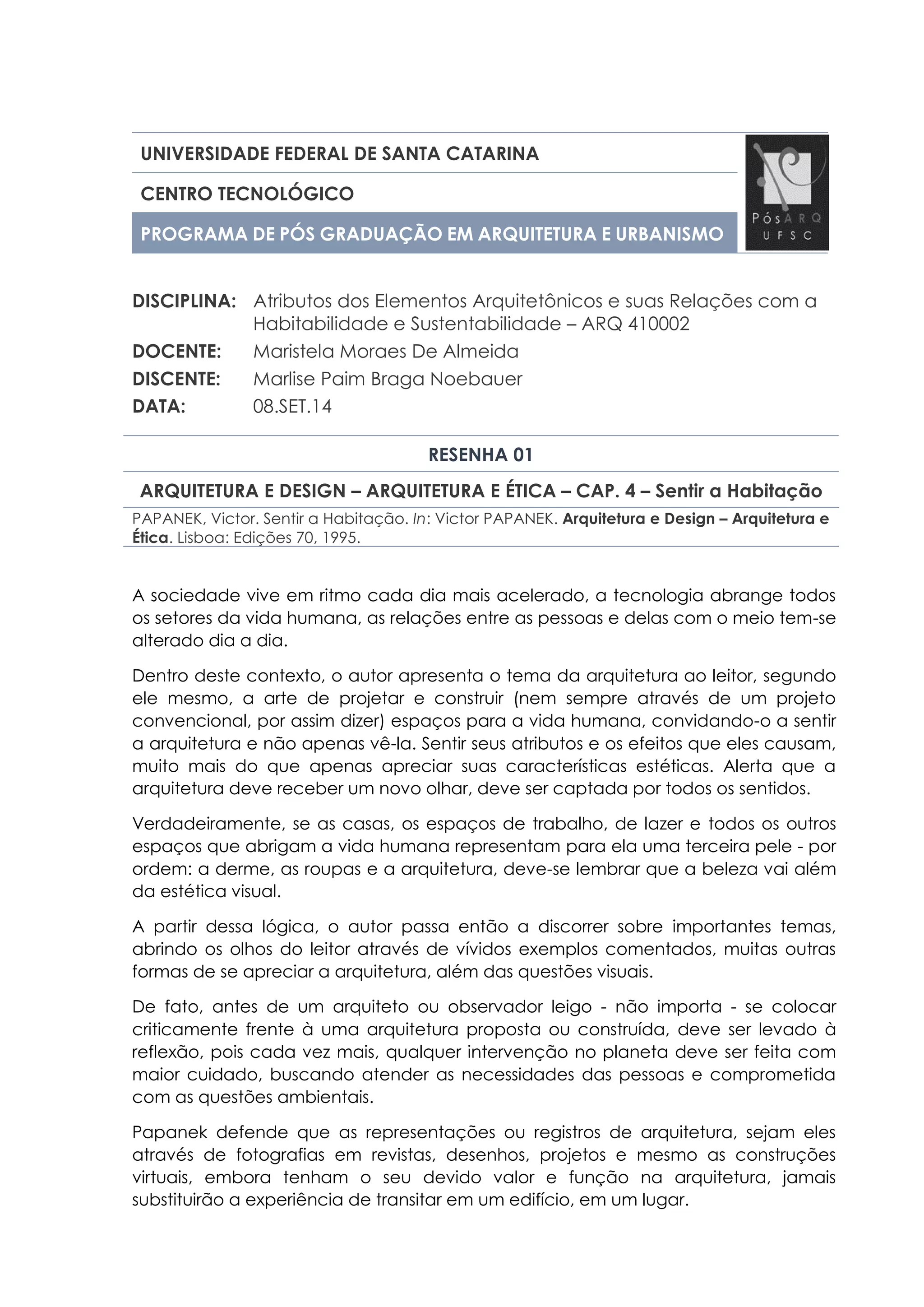 Resenha arquitetura-e-design-arquitetura-e-etica-victor-papanek-cap-4 ...