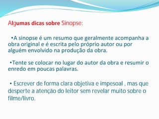 Diferenças e exemplos de Resenha resumo e sinopse. | PDF