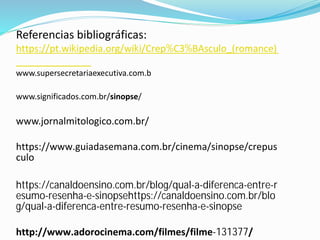 Diferenças e exemplos de Resenha resumo e sinopse. | PDF
