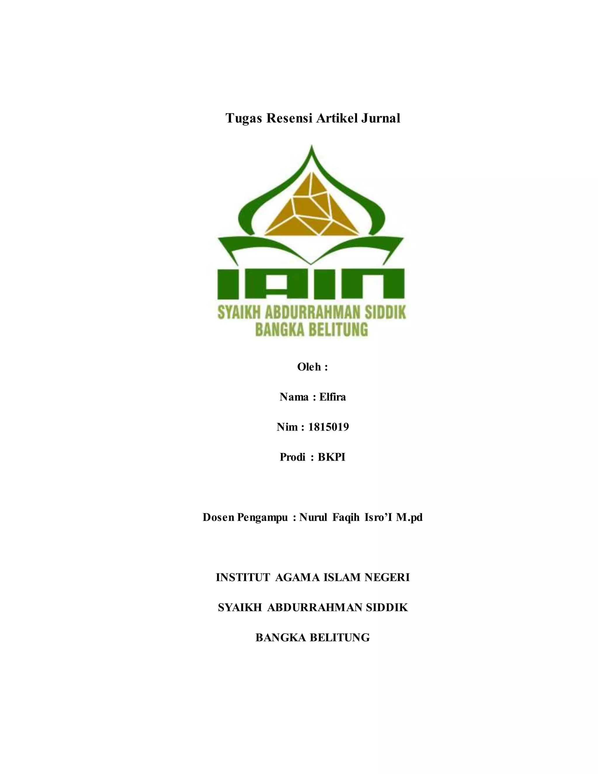 Resensi Artikel Jurnal | PDF