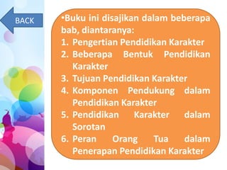 Resensi buku panduan menerapkan pendidikan karakter di sekolah | PPTX