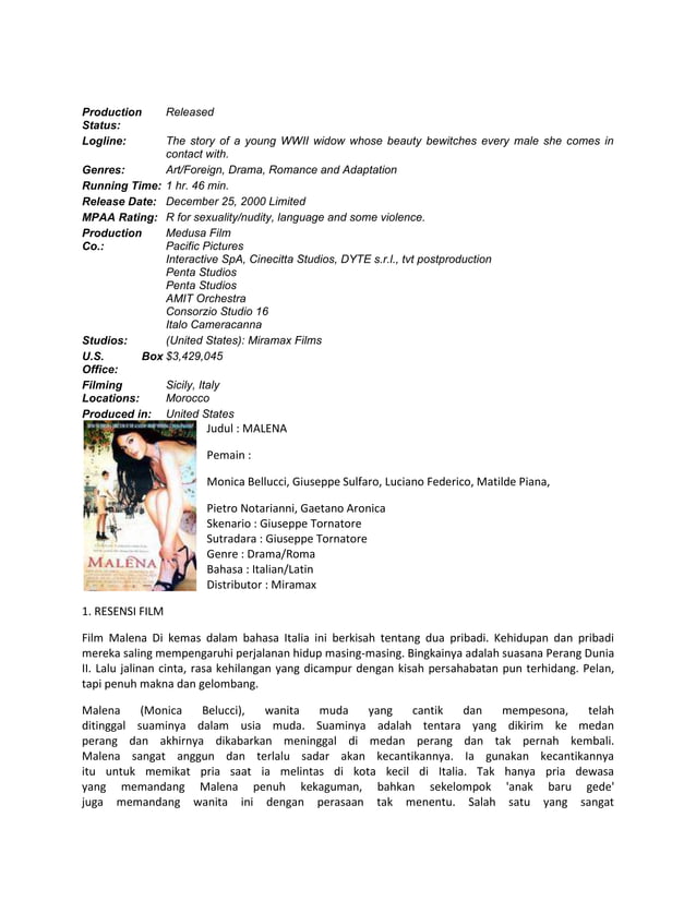 Resensi film "Maleena" | PDF