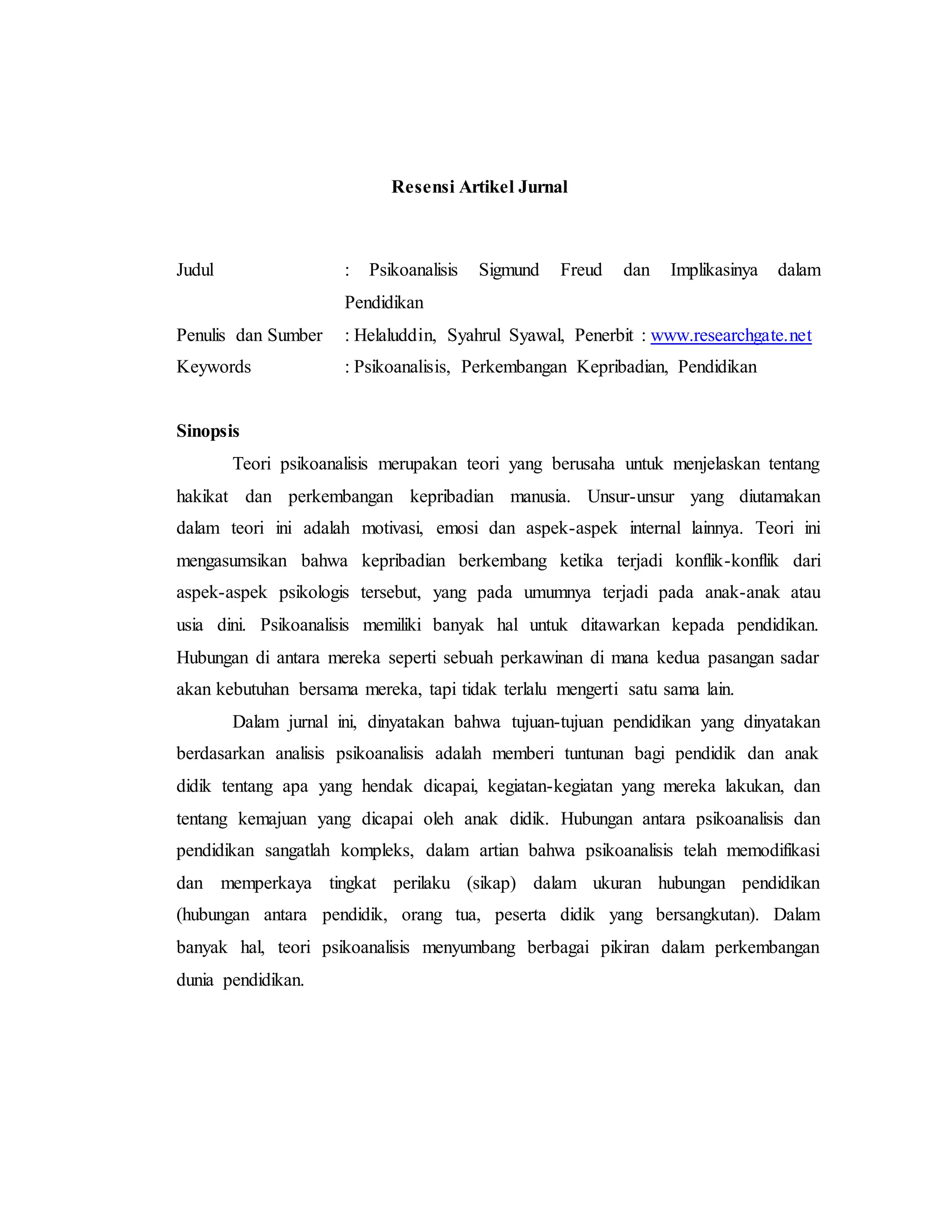 Resensi jurnal | DOCX