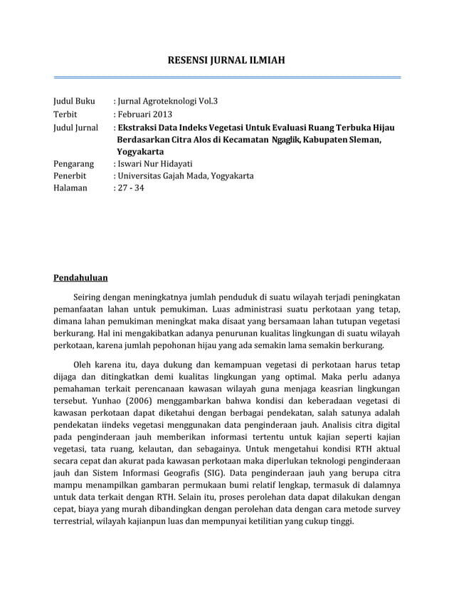 Resensi jurnal ilmiah | PDF