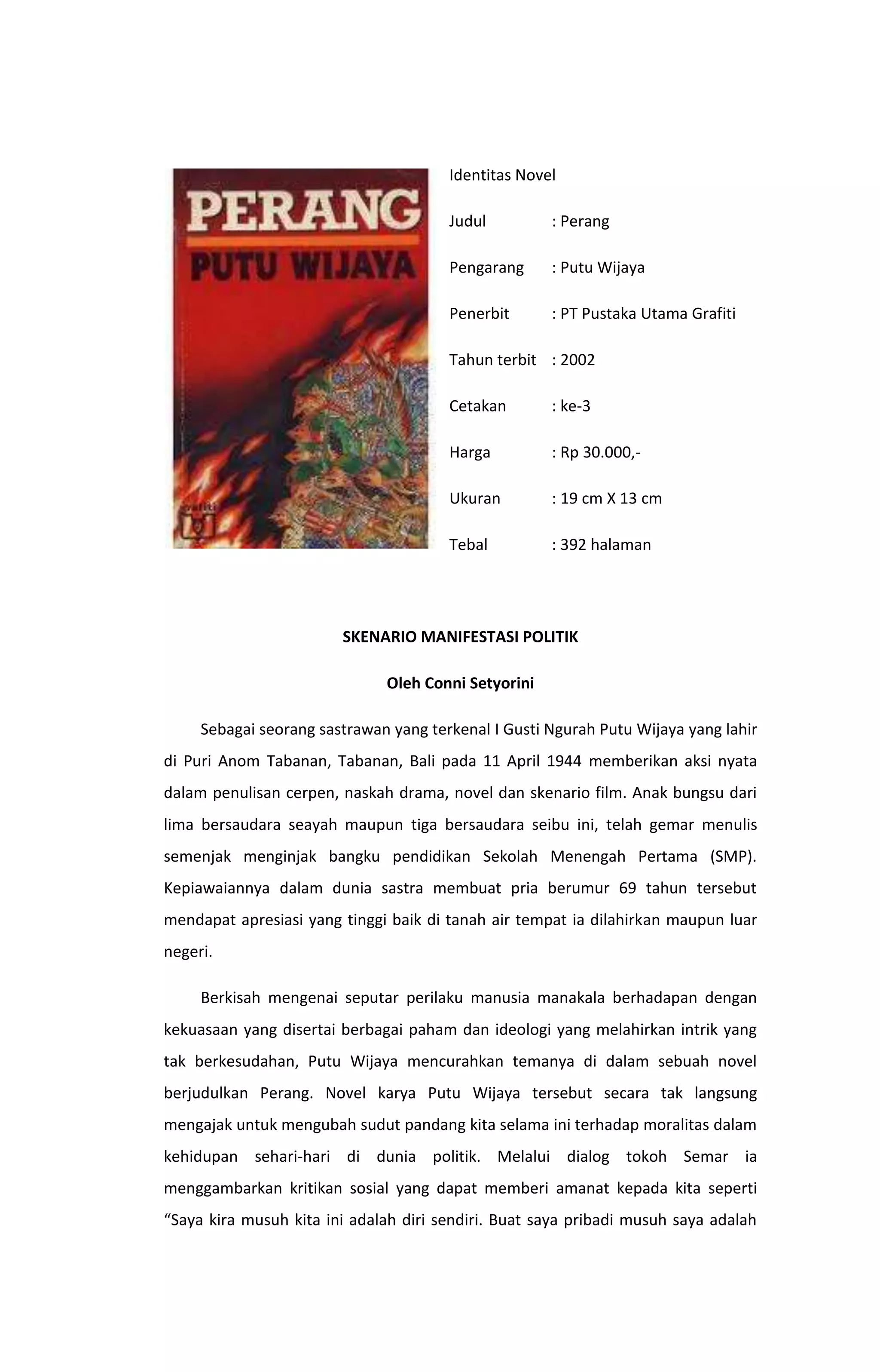 Resensi novel perang | DOCX