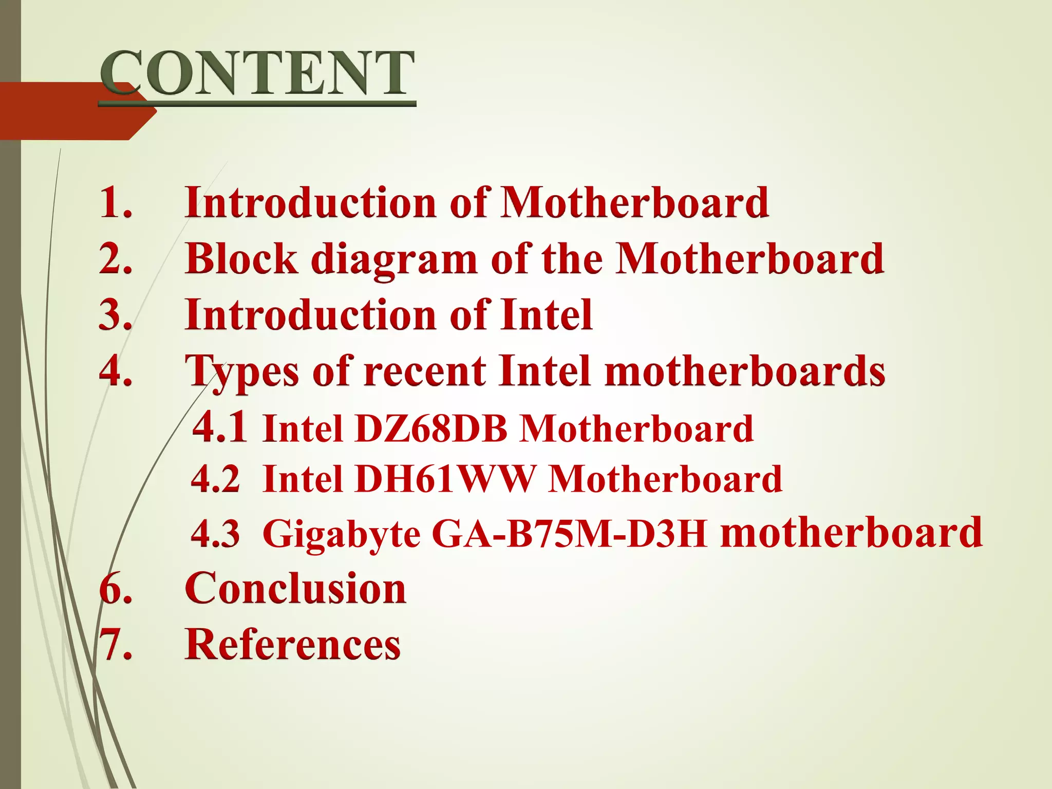 Resent intel motherboards | PPTX