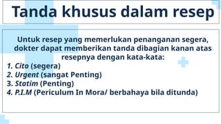 Resep farmasetika dasar dan bagian bagian resep.pptx