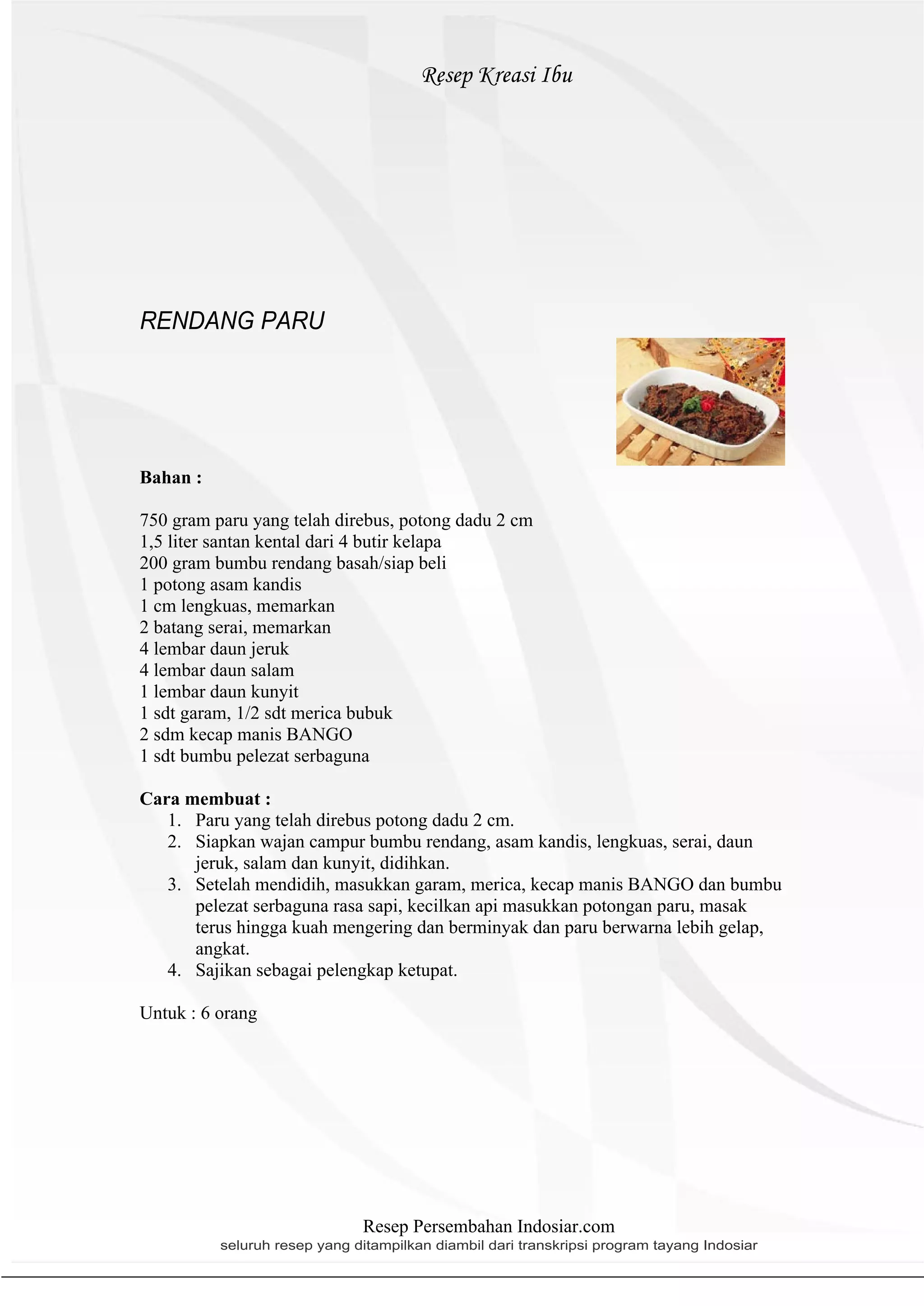 Resep Masakan | PDF