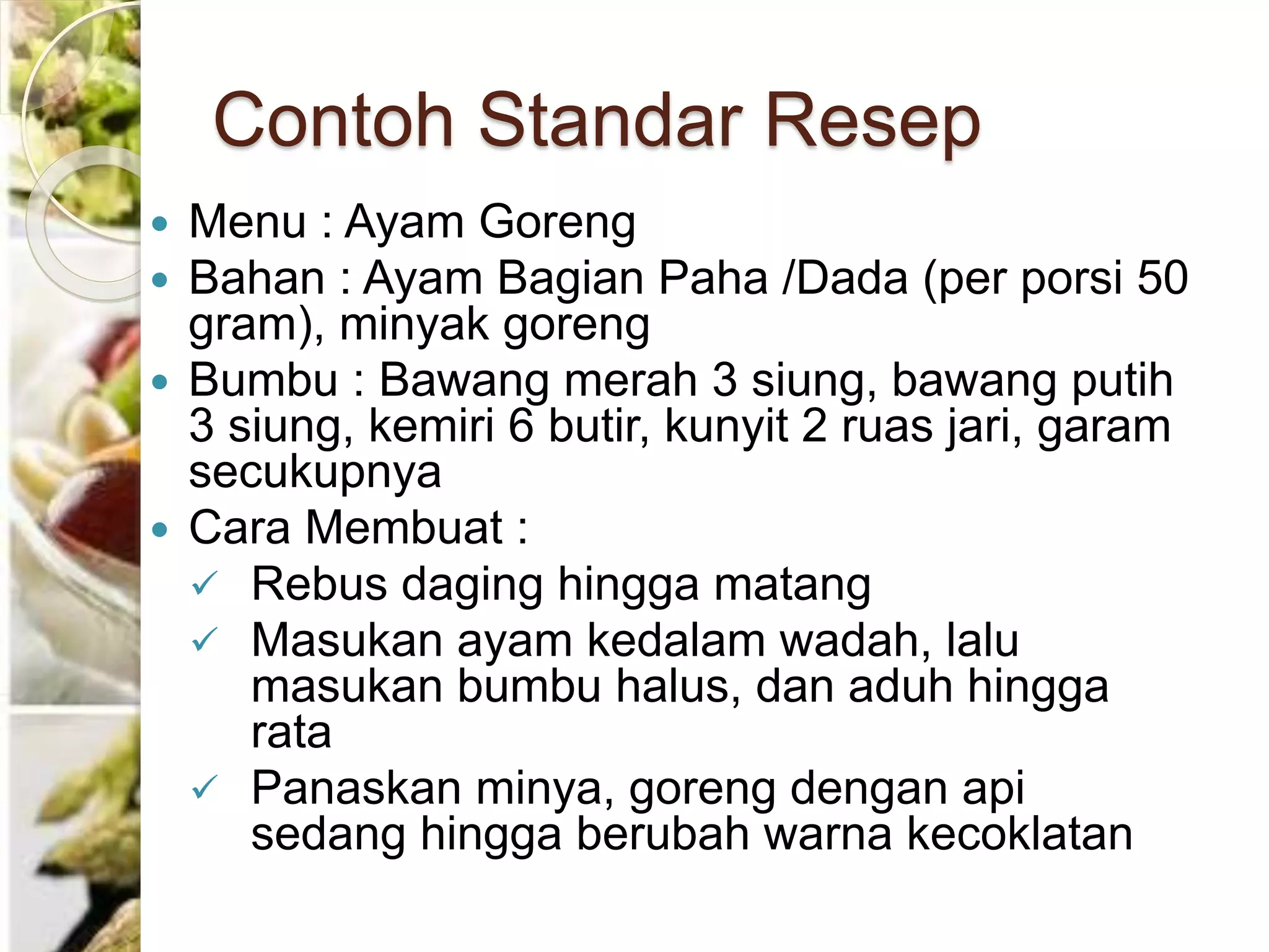 Resep dan pengembangan resep | PPTX