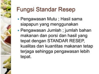 Resep dan pengembangan resep | PPTX
