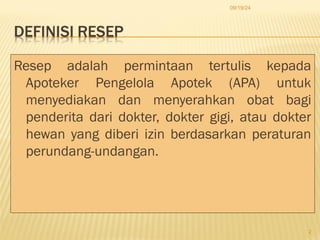 resep dan salinan resep presentasi.ppt21 | PPT