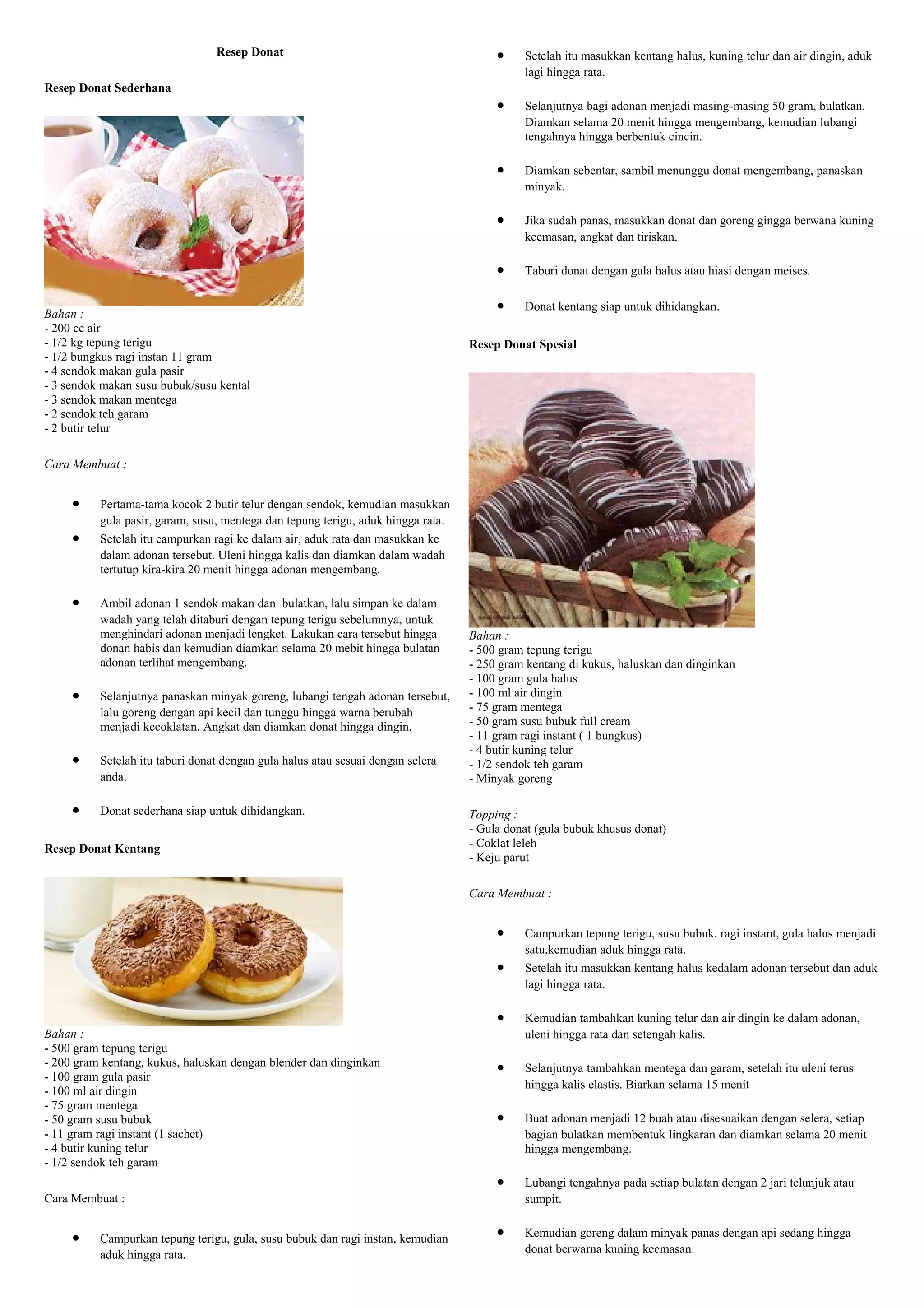 Resep donat | DOC