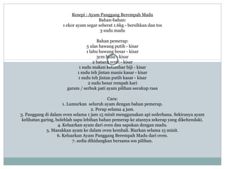 Resepi ayam panggang | PPT