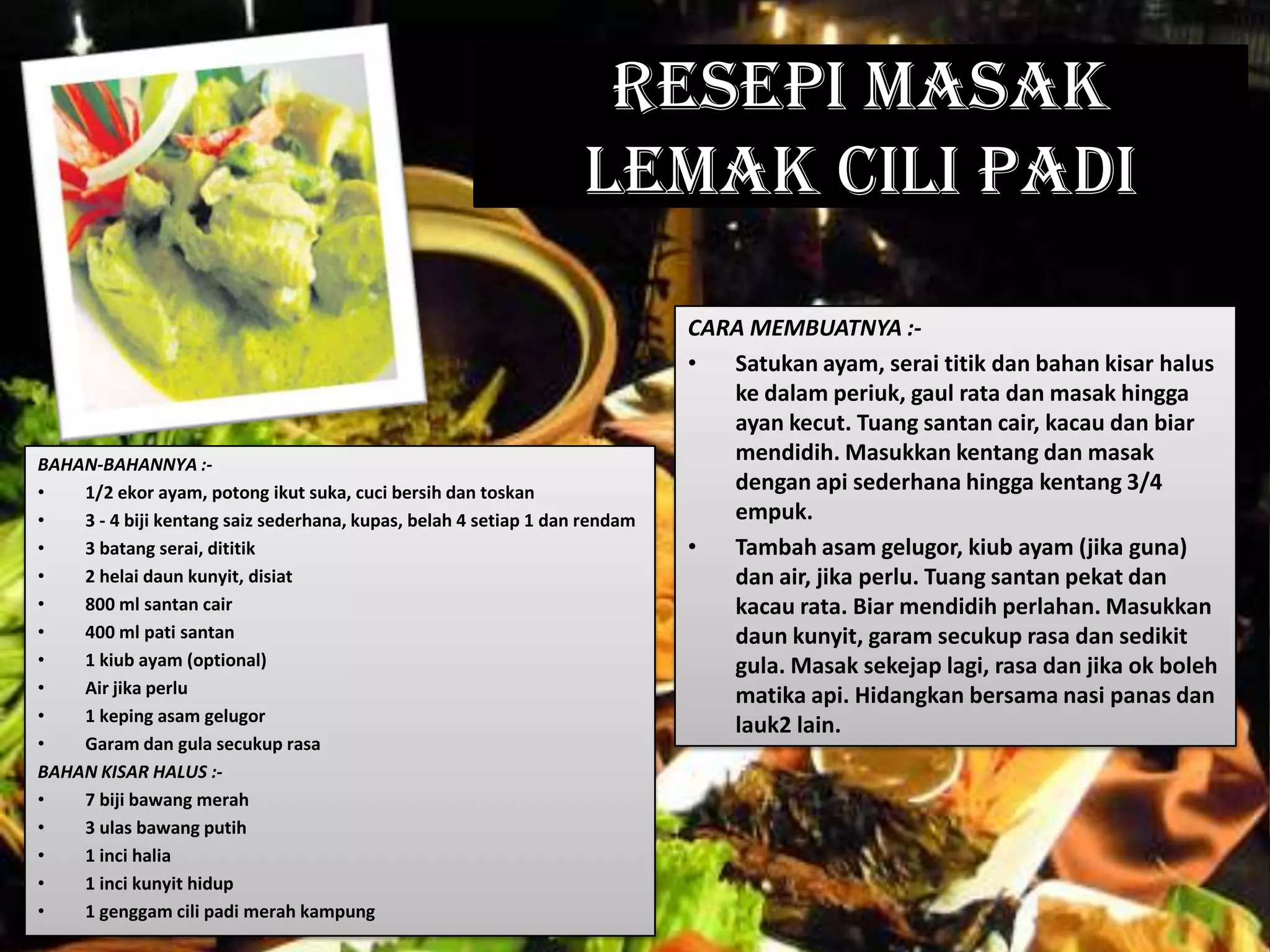 Resepi Masakan Negeri Sembilan | PPTX