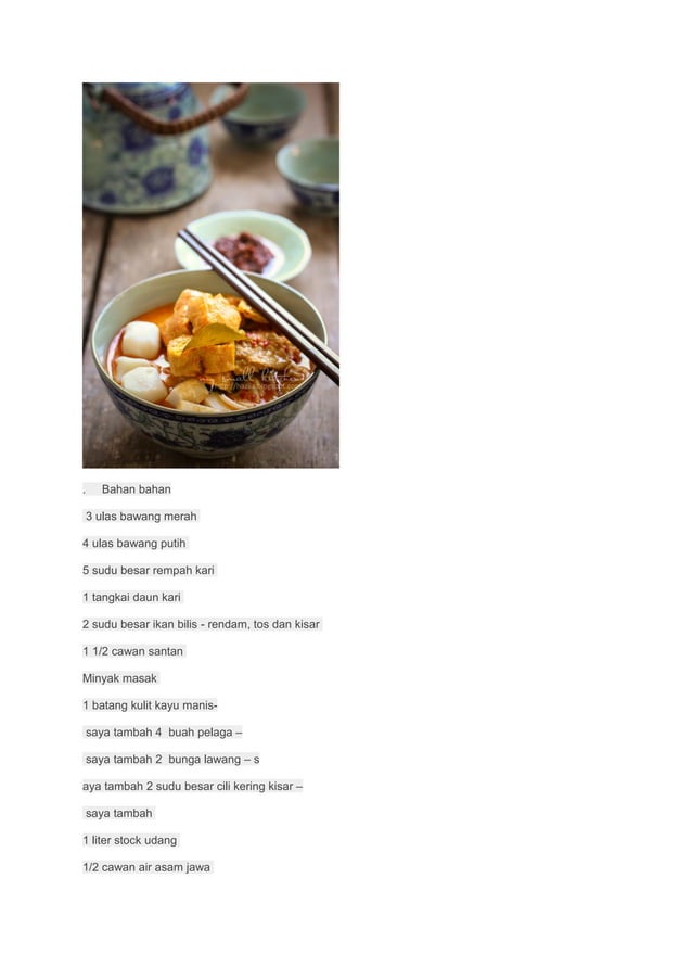 Resepi mee kari ala cina | DOC